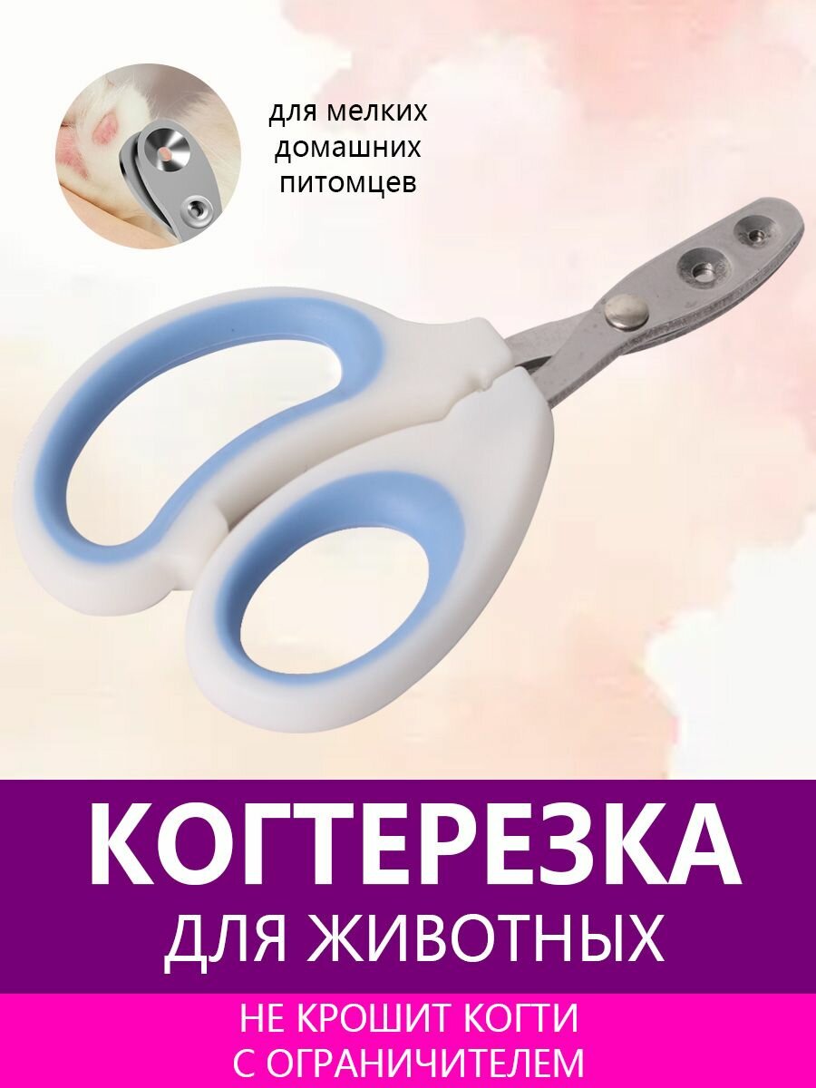 Когтерезка для кошек с ограничителем, ножницы для когтей кошек