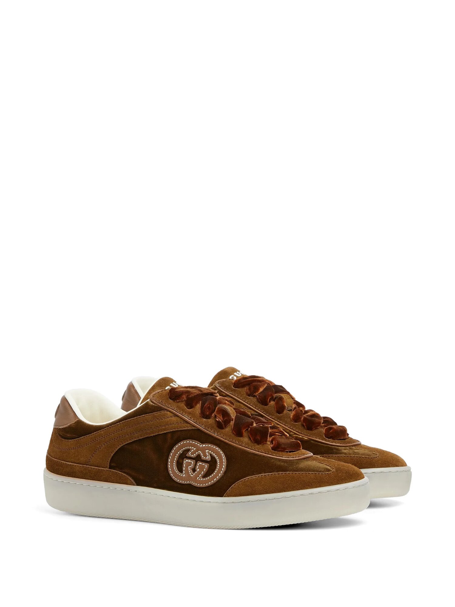 Кроссовки GUCCI Interlocking G, размер 38, коричневый/серый/оранжевый — фото 1