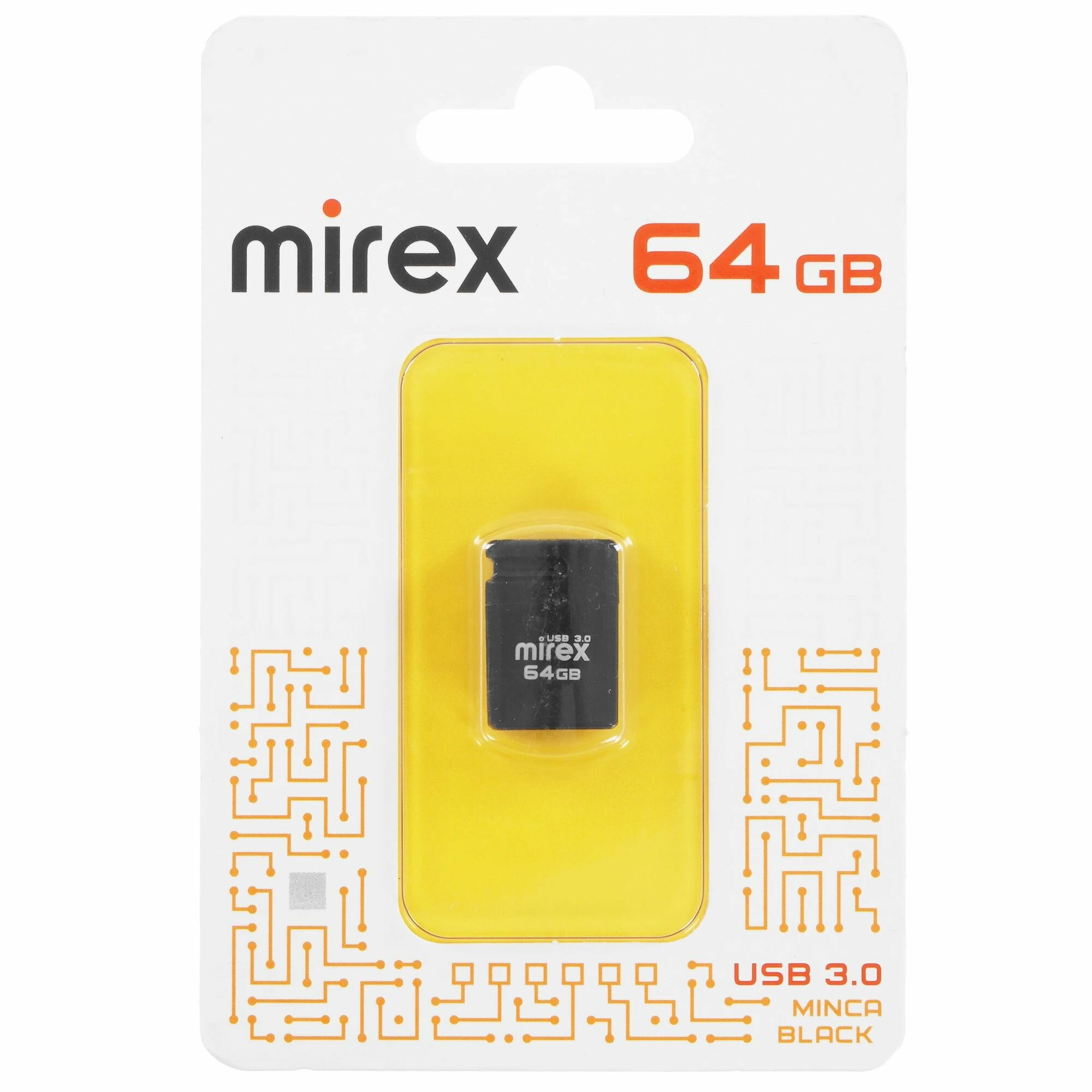 Память USB Flash 64 ГБ MIREX MINCA (13600-FM3MIB64) - USB3.2, USB Type-A, чтение до - 118 МБ/с, запись до - 40 МБ/с