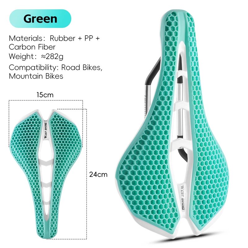 West Biking 3D седло для дорожного велосипеда 150 мм Зеленый, A Lake Blue