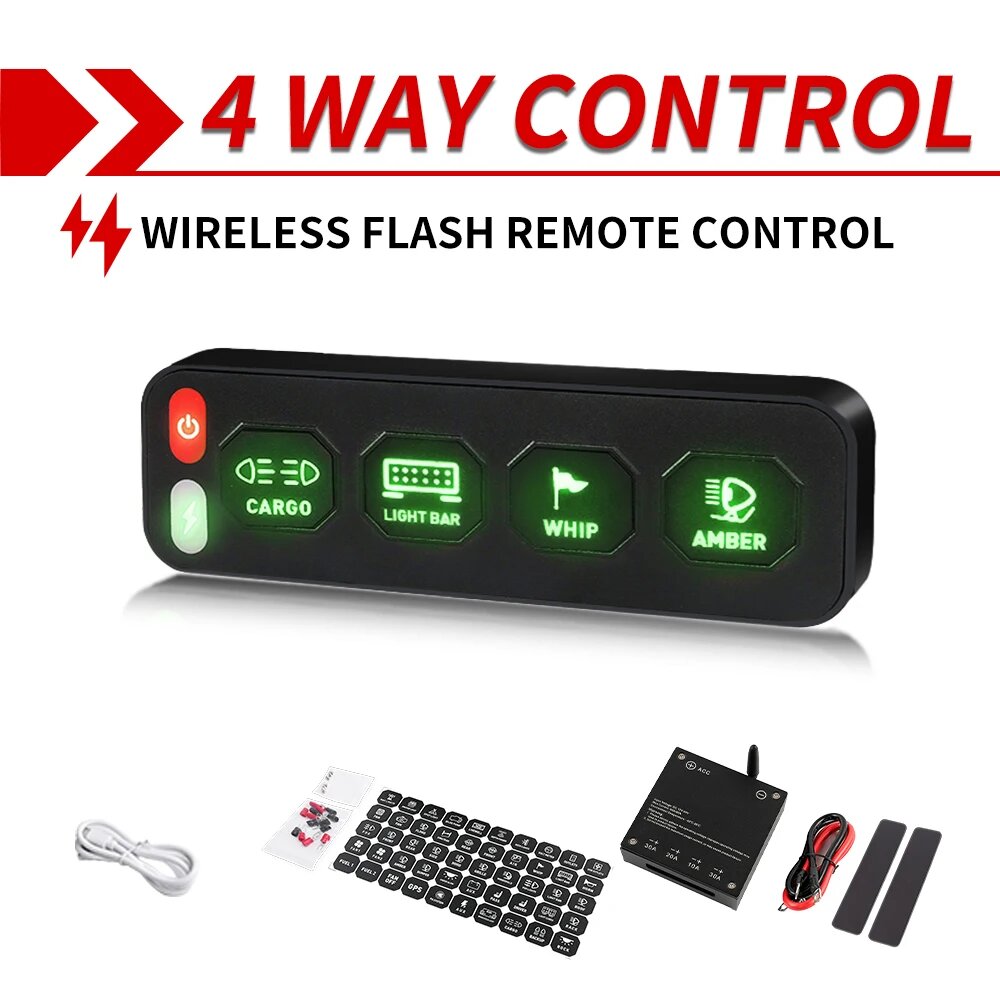 Беспроводная Панель Управления CO LIGHT С 6-кнопочным Переключателем И RGB-подсветкой Для Автомобилей, Внедорожников, Мотоциклов