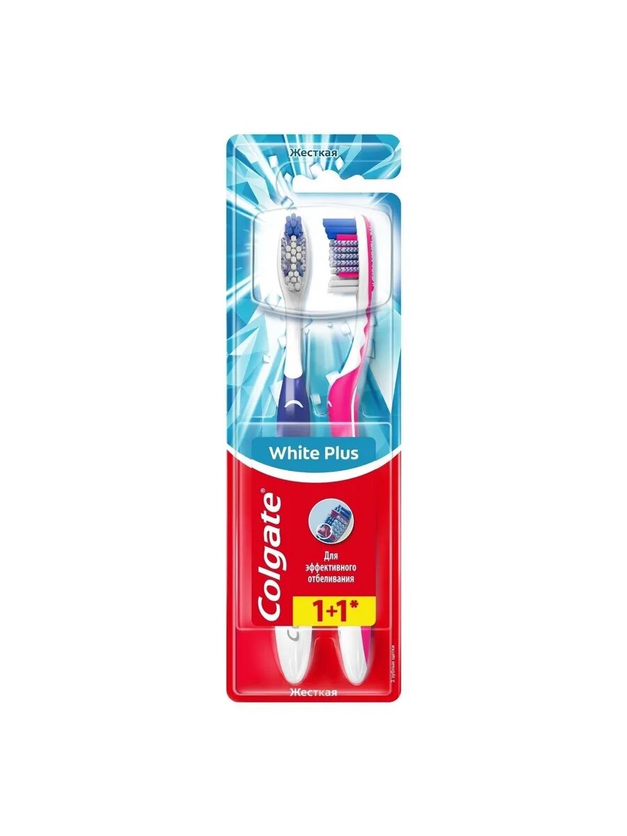 Зубная щетка Colgate Plus жесткая 2 шт