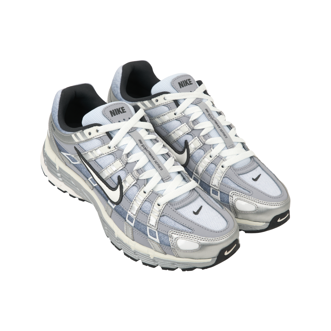 Кеды NIKE P-6000, размер 44 EU, серебряный, белый — фото 1