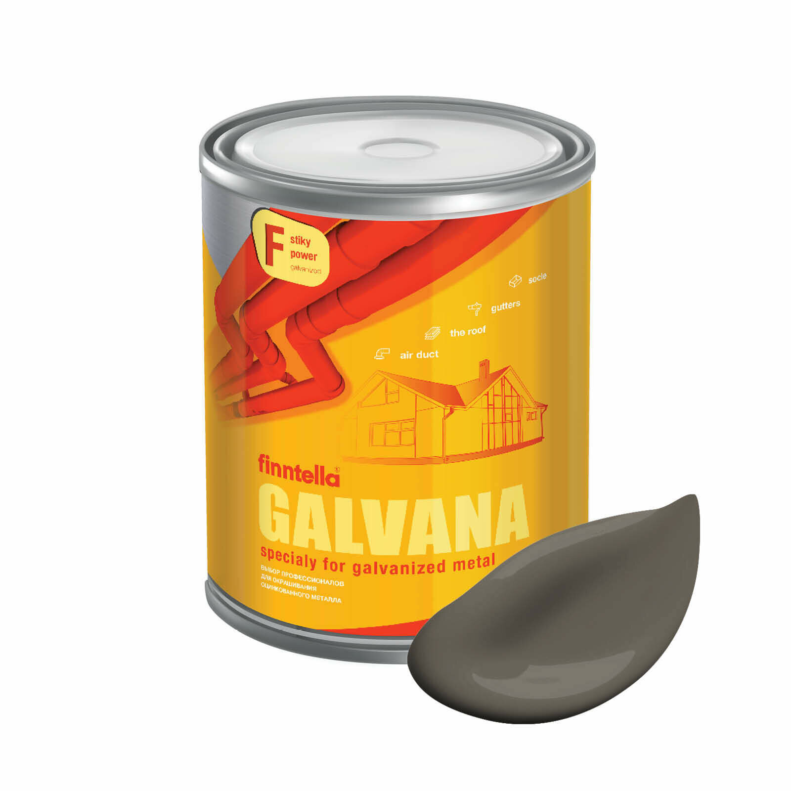 Краска GALVANA FINNTELLA Матовая, MUTTERI коричневый, 0,9л