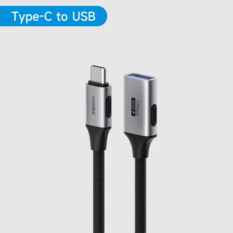 Кабель-адаптер Hagibis USB-C на USB (Type-C Male - USB Female) OTG, 10 Гбит/с, для iPhone 1.5m