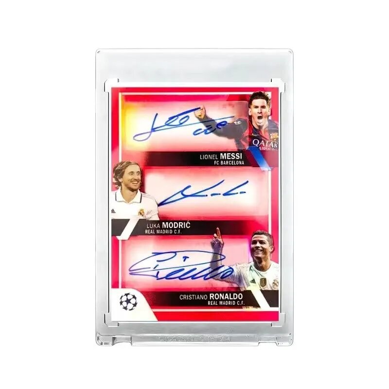 Новый комплект Topps x PSG с тройным автографом Месси/Модрич/Роналду торговые карточки soccer sport card