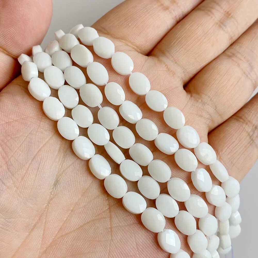 Бусины из камня RISYF 6x8 мм Белый, About 20pcs, NO.4 Porcelai