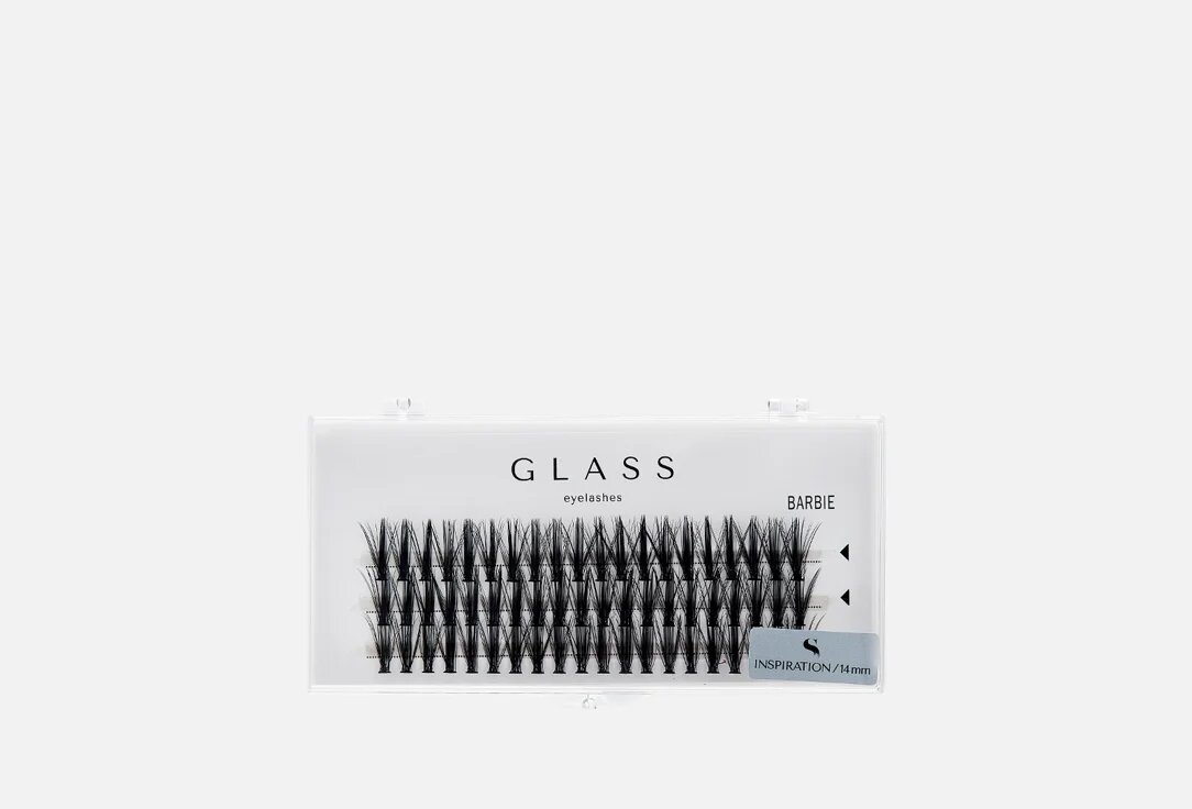 GLASS EYELASHES eyelashes barbie curl c inspiration 30D 14 mm Накладные ресницы 60 шт