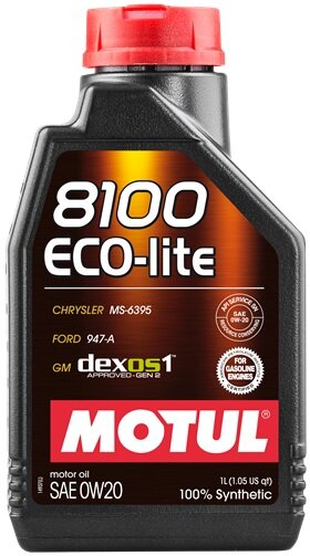 Моторное масло MOTUL 8100 Eco-lite 0W20, 1л, MOTUL-0W20-EL-1L