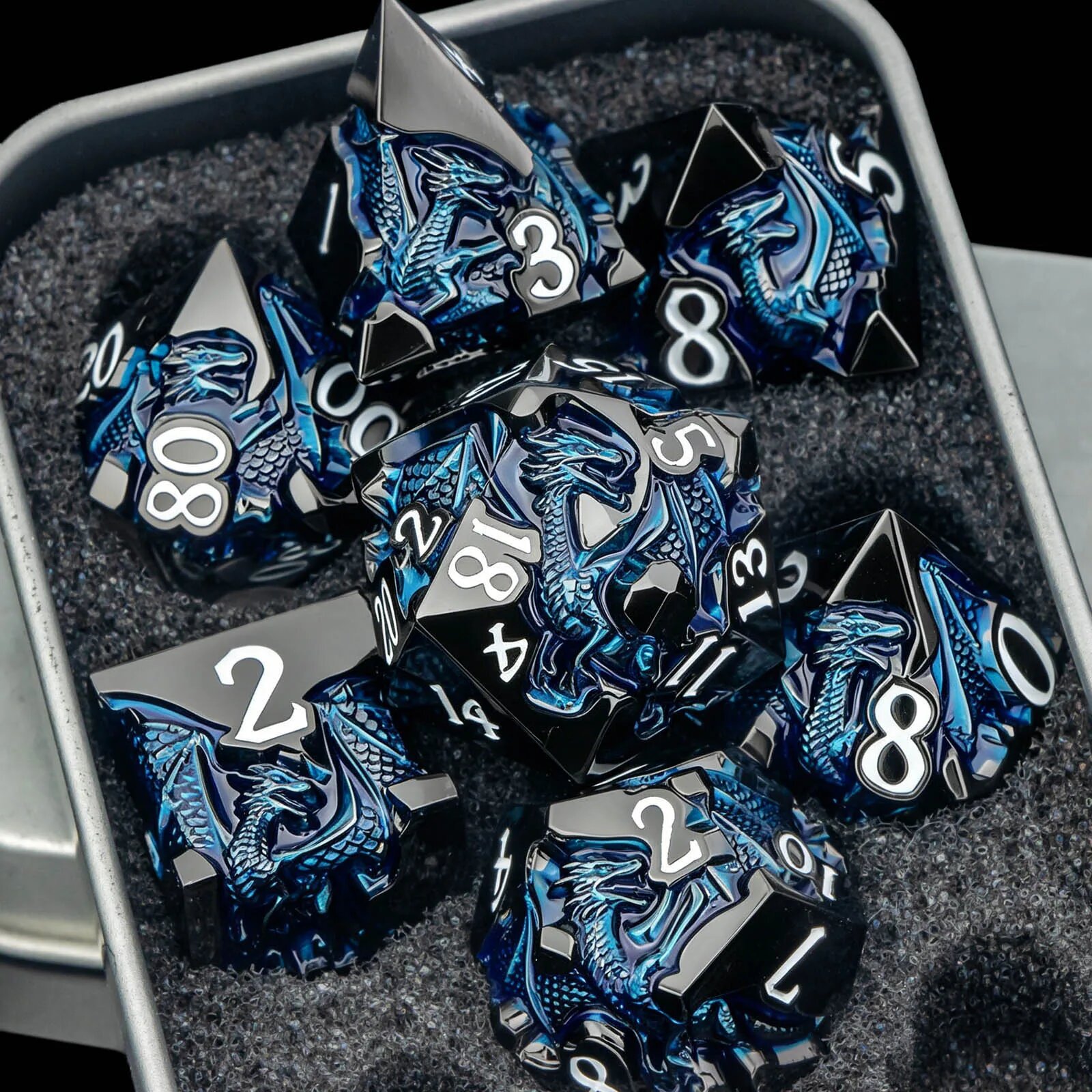 Зеленые металлические кубики DND для ролевых игр K065