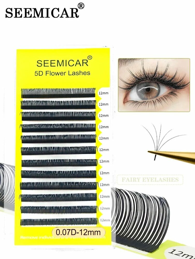 SEEMICAR 5D Flora Lashes Easy Fan Eyelash Extensions Wispy Volume Lashes Professional Salon Use искусственные ресницы накладные ресницы
