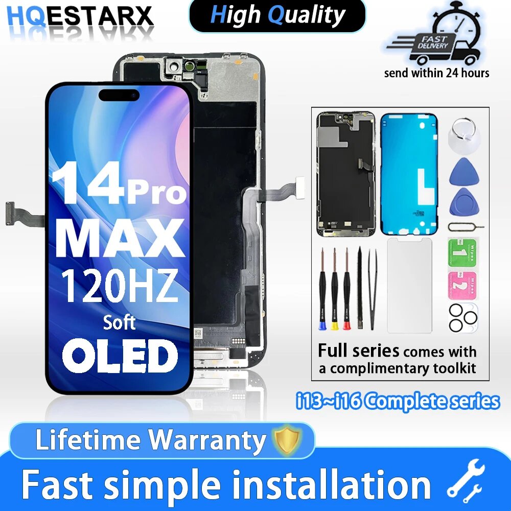 Замена экрана HQESTARX AMOLED для iPhone 14 Pro Max, LCD-дисплей OLED для iPhone 13 OLED i14 Pro Max