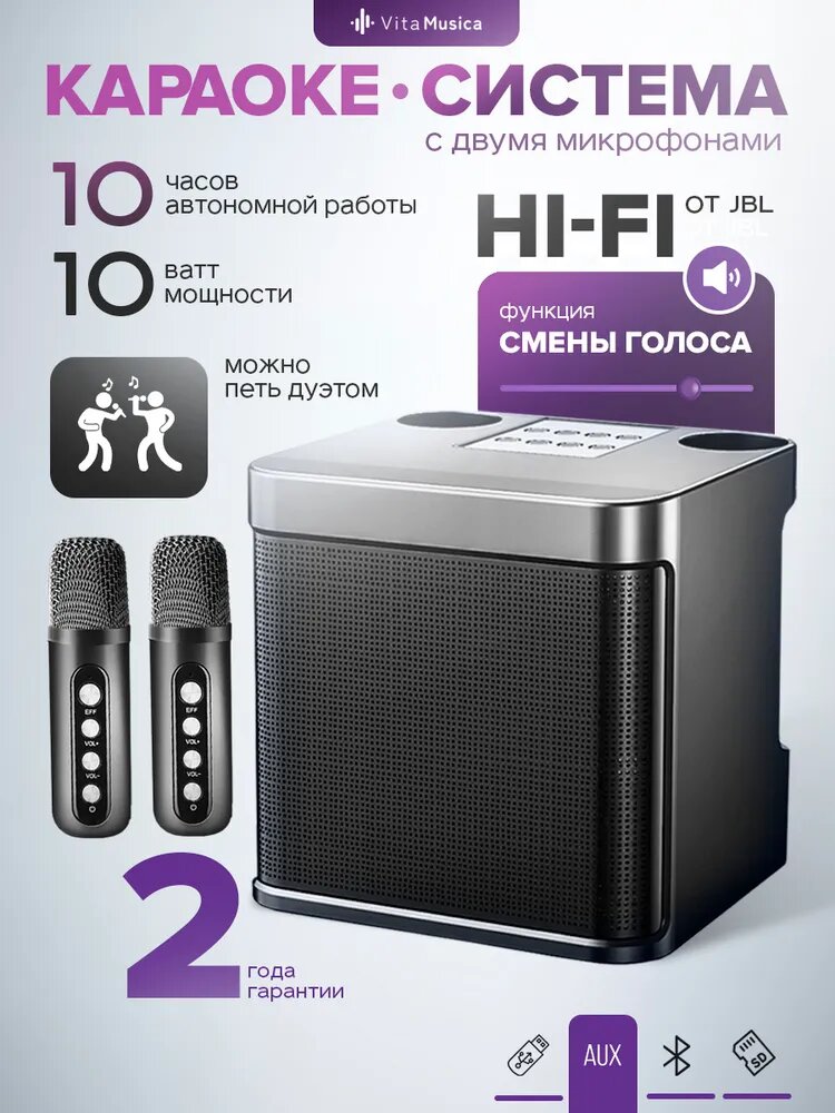 Караоке система Vita Musica с двумя беспроводными микрофонами