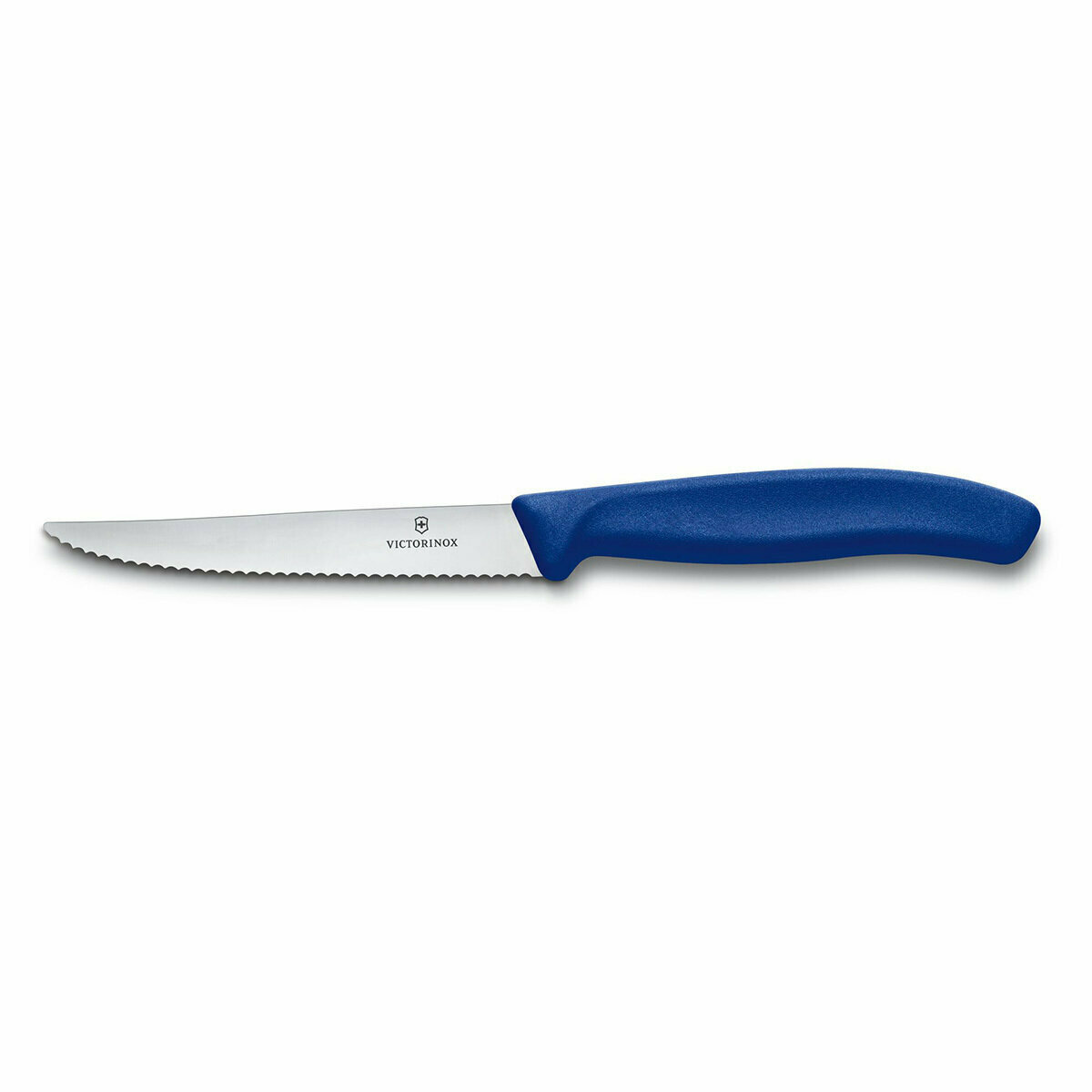 Нож кухонный Victorinox Swiss Classic 6.7232. C1 стальной универсальный для стейка/пиццы лезв.110мм серрейт. заточка синий