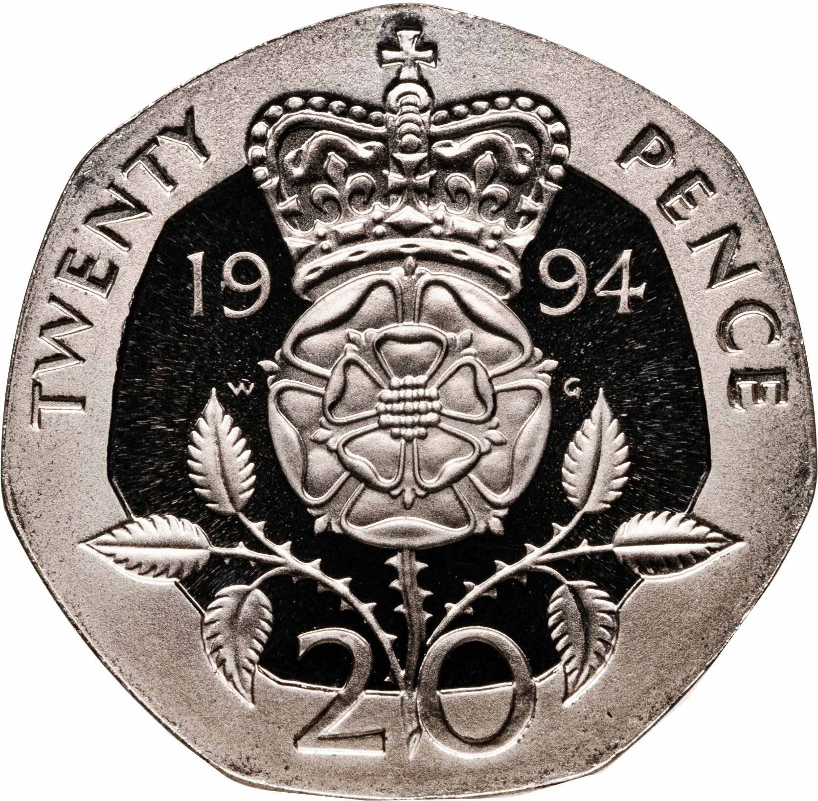 Великобритания 20 пенсов pence 1994, Мельхиор медь-никель, в сохранности Proof
