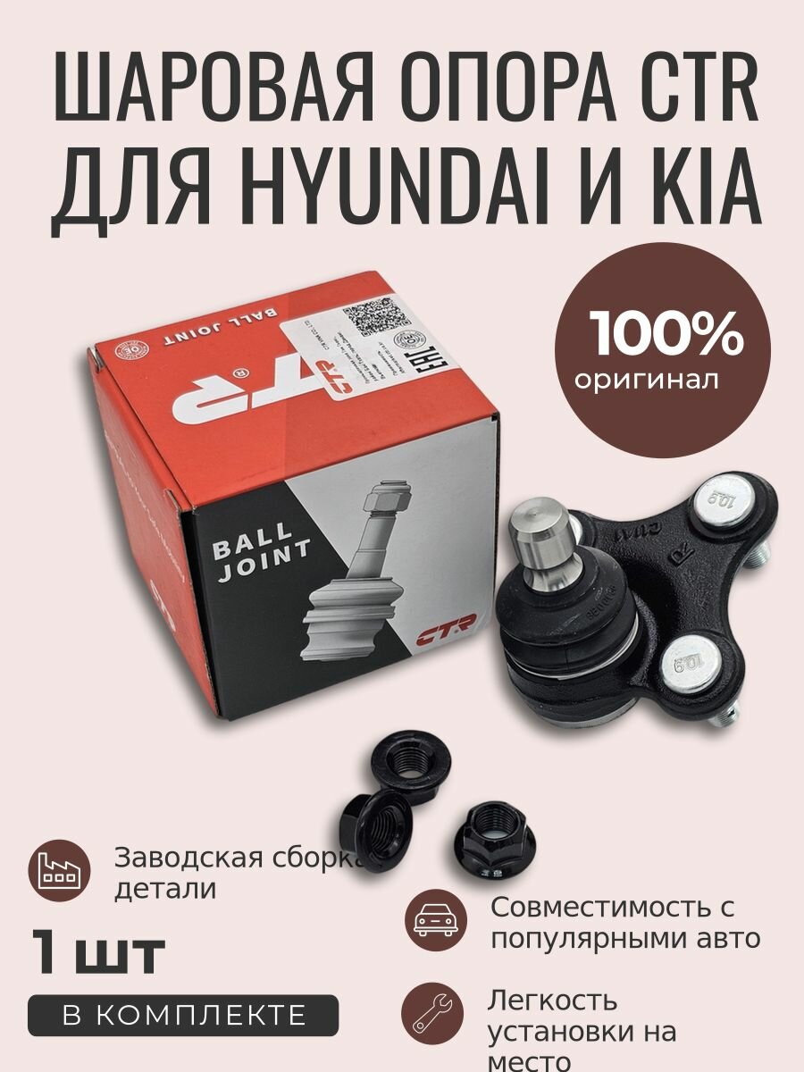 Опора шаровая правая передней подвески Hyundai Tucson III, Sonata VI-VIII, Kia Optima IV