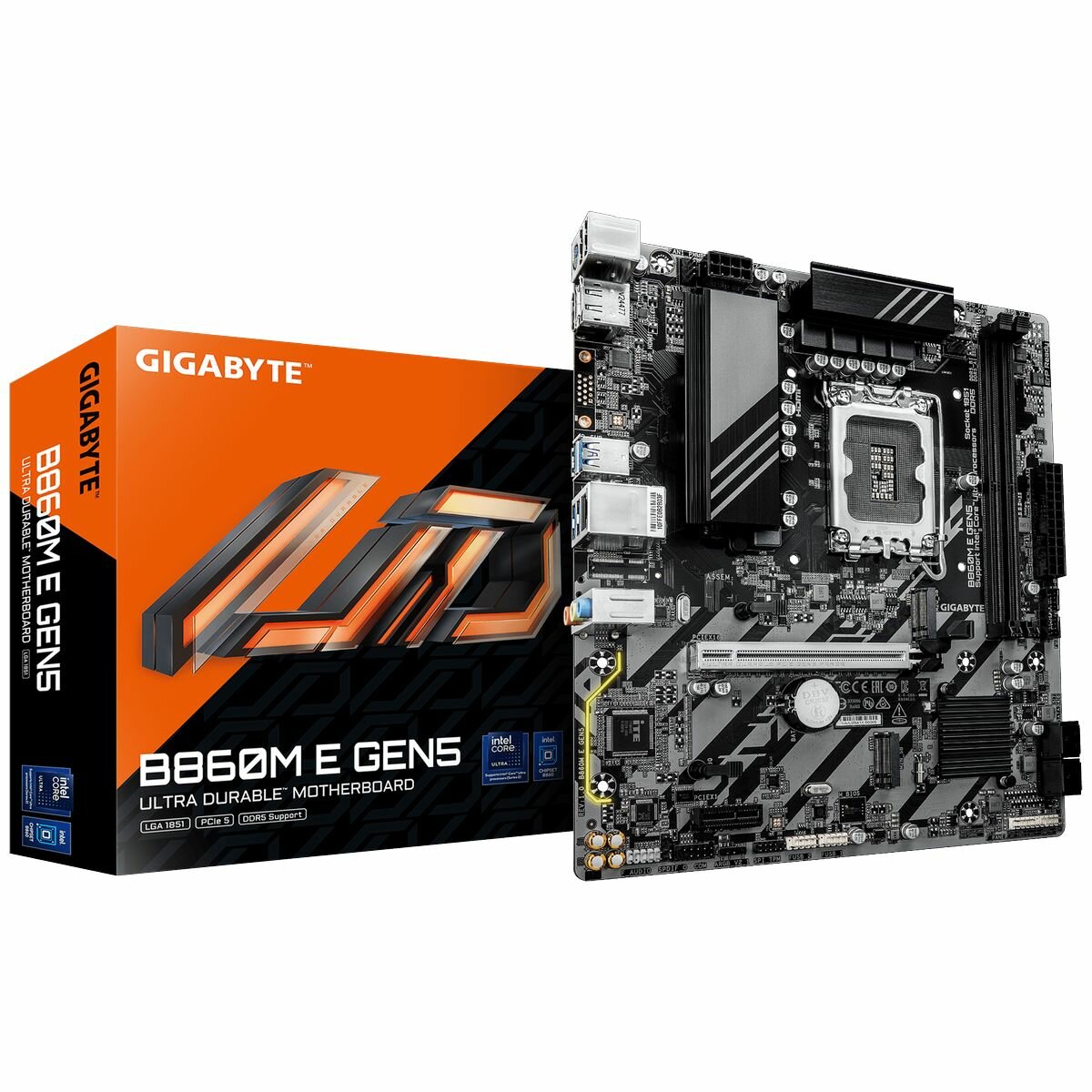 Материнская плата Gigabyte B860M E GEN5, LGA1851, Intel B860, Micro-ATX, RTL (B860M E GEN5)