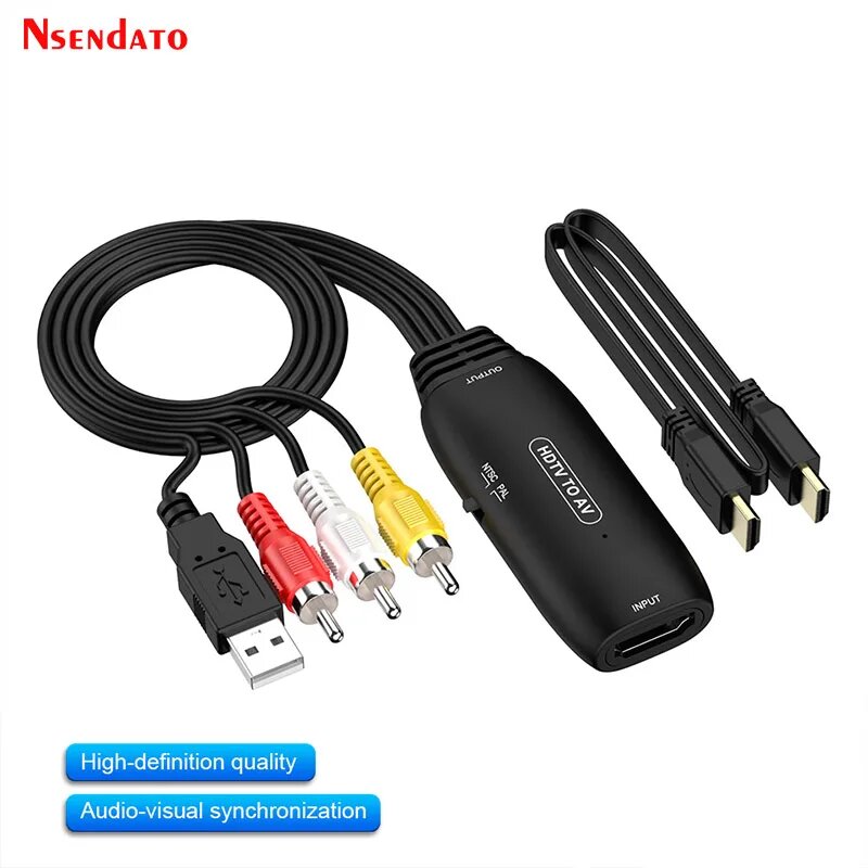Конвертер HDMI в RCA AV Nsendato Male HDTV TO RCA