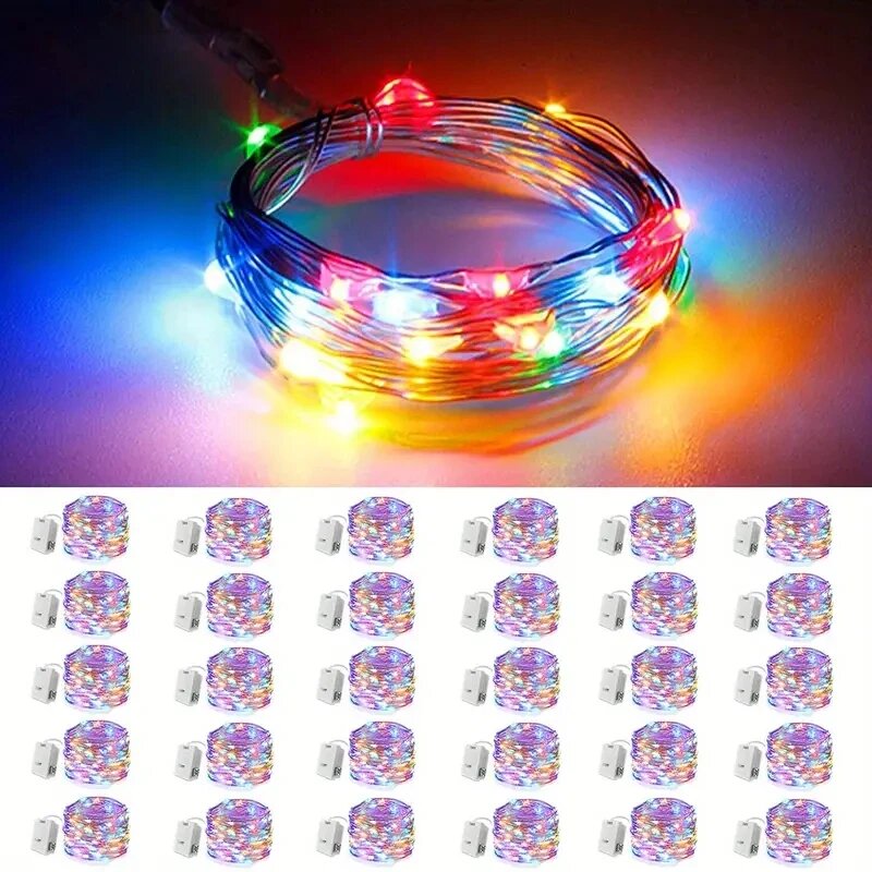 Водонепроницаемые мини-гирлянды 20 LED для декора RGB, 1M10LED