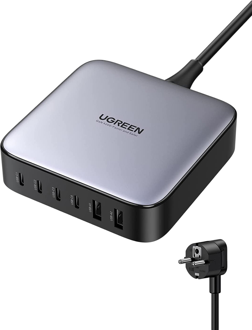 Зарядное устройство Ugreen CD271 Desktop Charger (2xUSB-A/4xUSB-C) (40914) чёрный, 200Вт