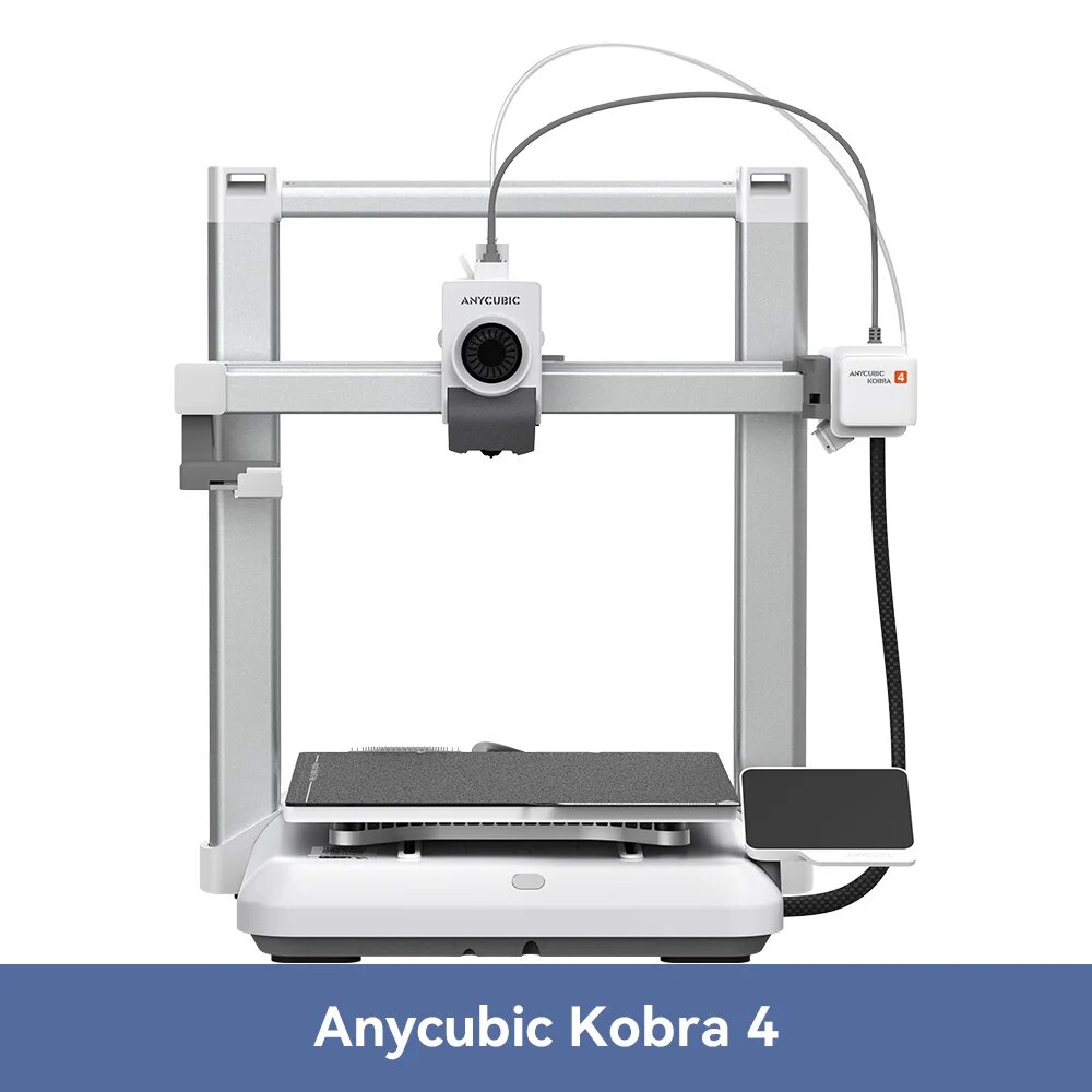 3D-принтер ANYCUBIC Kobra 4 Combo с высокой скоростью печати 600 мм/с, поддержка до 8 цветов, сушка нити ACE 2 Pro, управление через приложение, FDM 3D-принтер