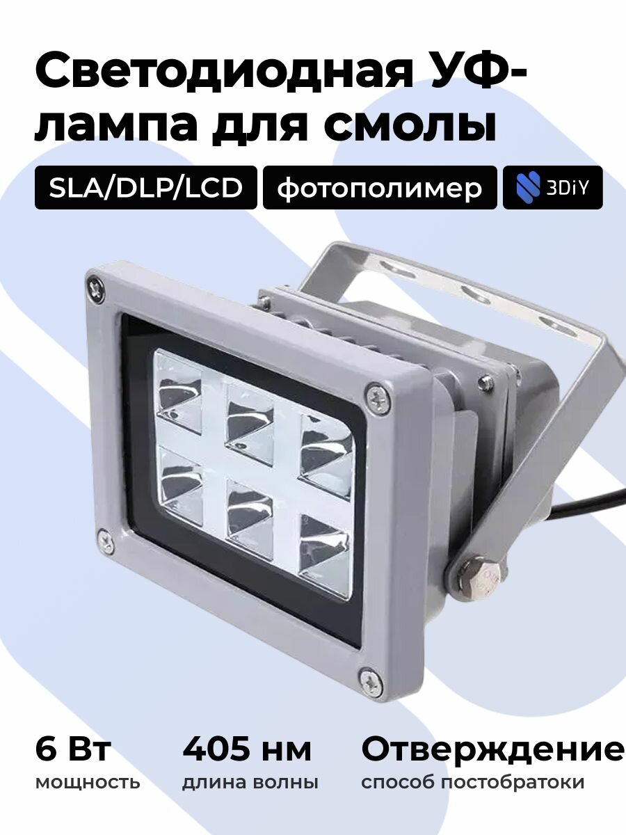 Светодиодная УФ-лампа BigTreeTech для отверждения фотополимера 6Вт, 405нм для фотополимерного 3D принтера