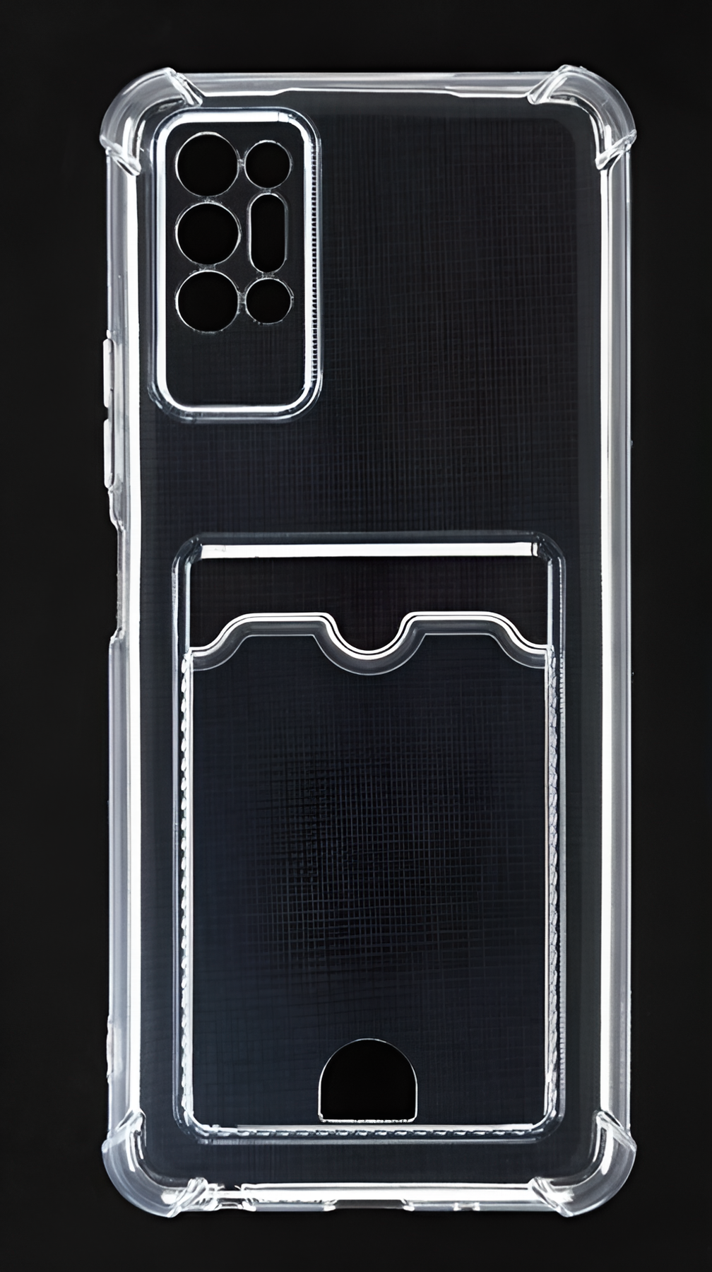 Силиконовый чехол для Tecno Pova 2, с защитой камеры, с карманом для карт, прозрачный