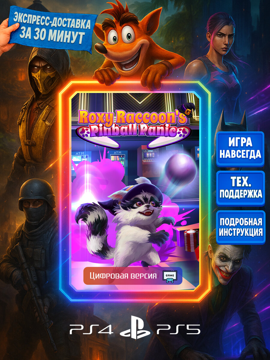 Roxy Raccoon's Pinball Panic PS4/PS5 | Моментальная доставка | Английский язык | Аркада