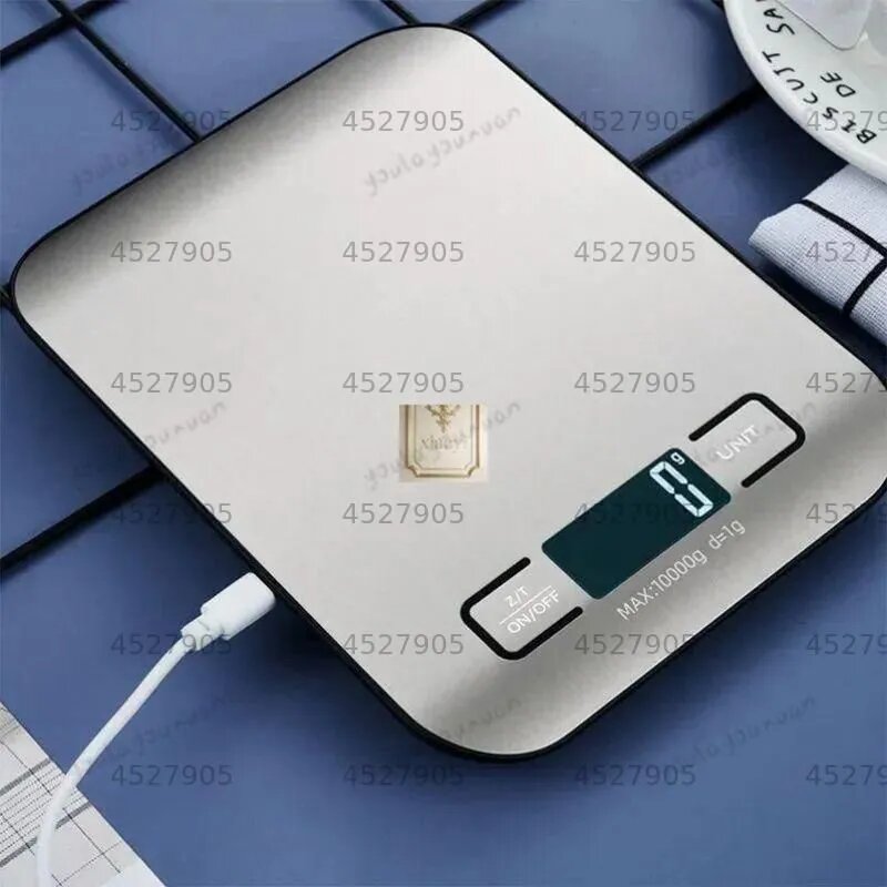 Электронные кухонные весы Цифровые кухонные весы с USB-зарядкой, точные платформенные весы, серебристый