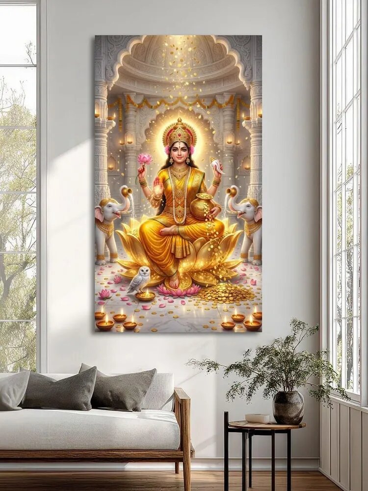 Картина "Картина на холсте Девы Лакшими, 50 * 90cm, 50 х 90CM" 50x90 см