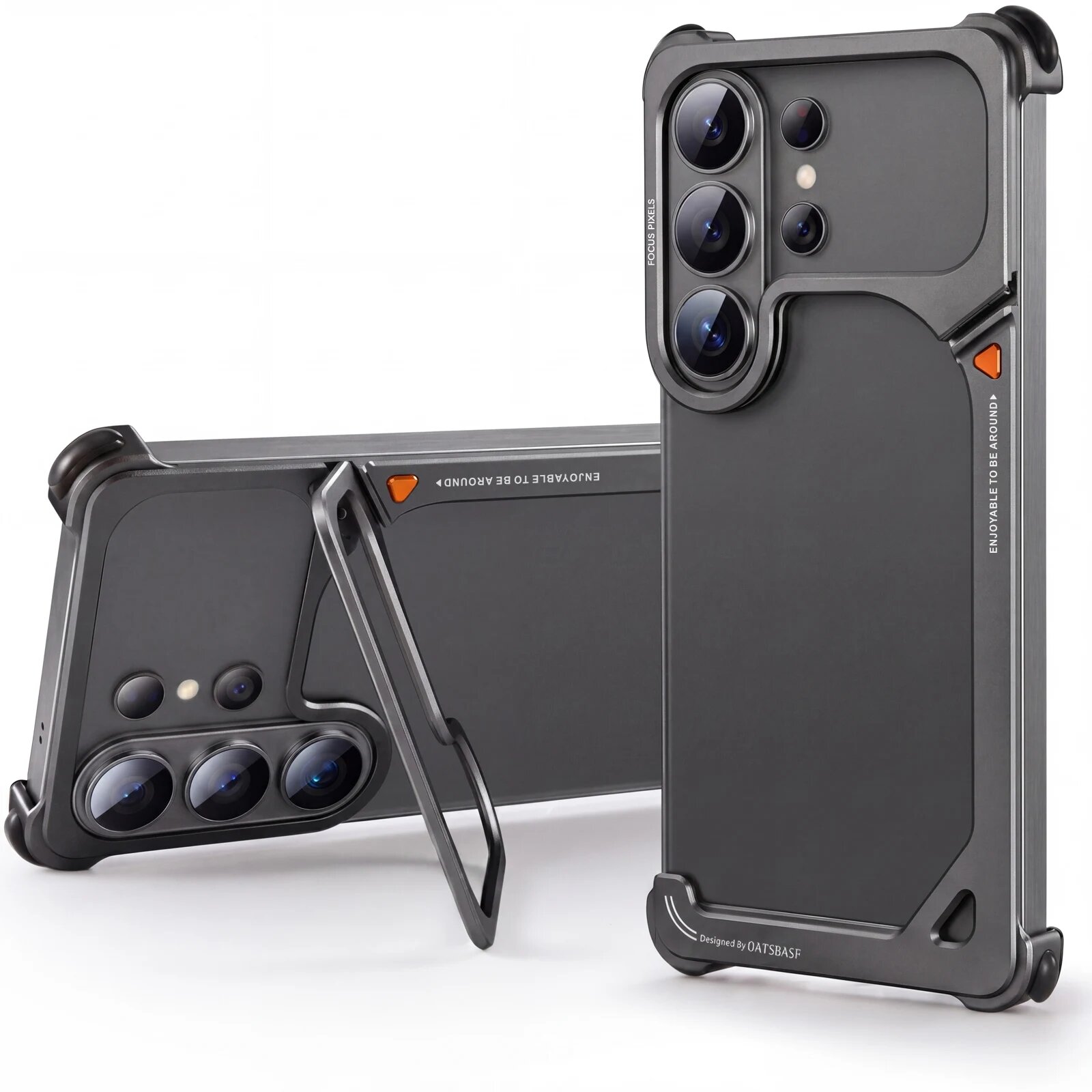 Простой чехол Oatsbasf для Samsung Galaxy S26 Ultra с подставкой в форме цифры 9 и Черный, Black