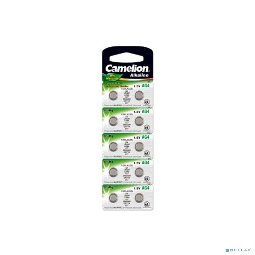 Camelion G 4 BL-10 Mercury Free (AG4-BP10(0%Hg), 377A/LR626/177 батарейка для часов) (10 шт. в уп-ке)