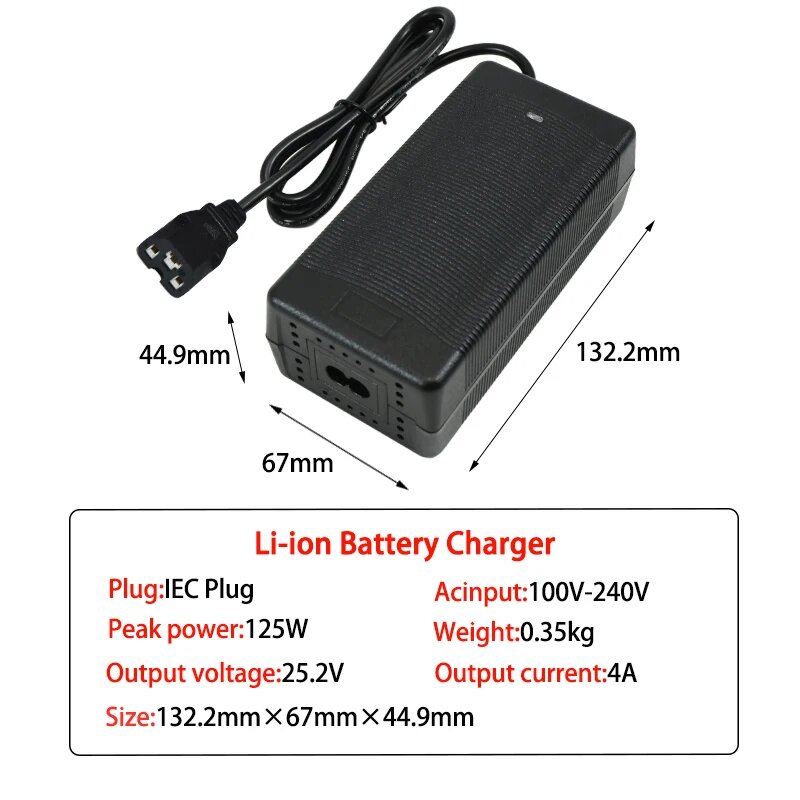 Зарядное устройство Li-ion 25.2В 4А, IEC, 100-240В