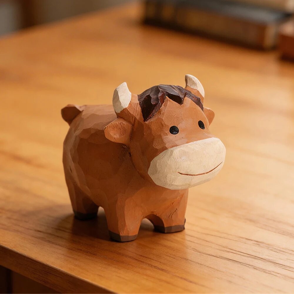 Деревянная статуэтка быка Cow
