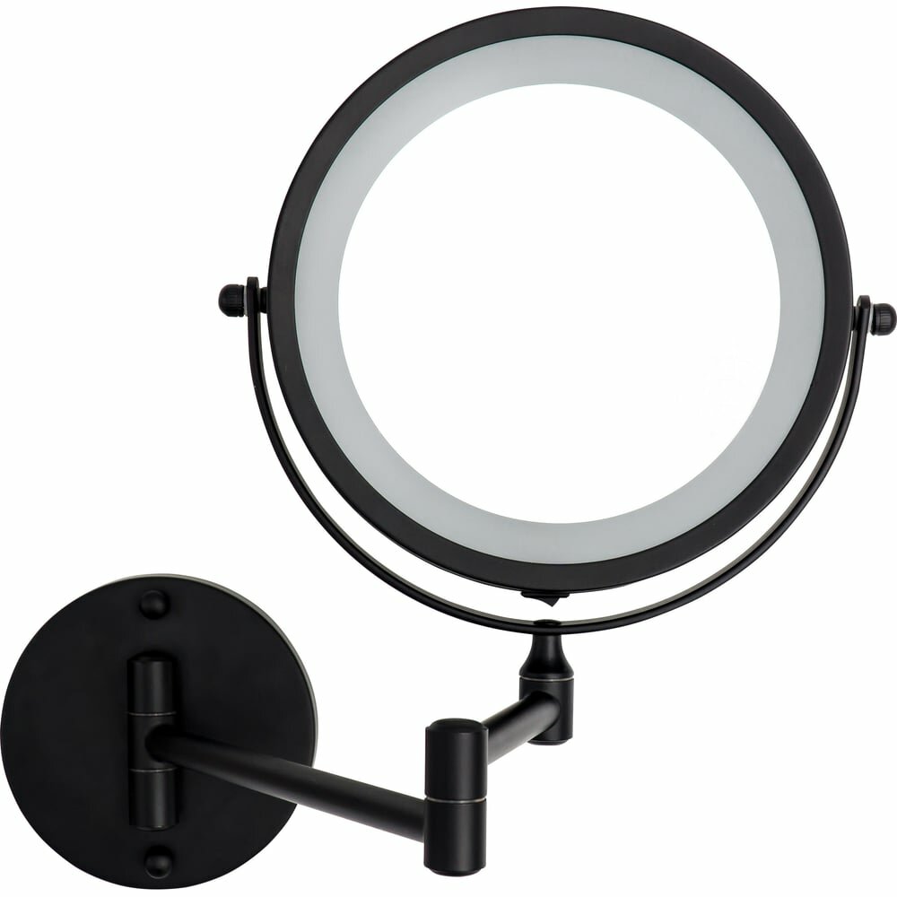 Косметическое подвесное зеркало RIDDER Mary 1х/3х-увелич. LED чёрный О3112010