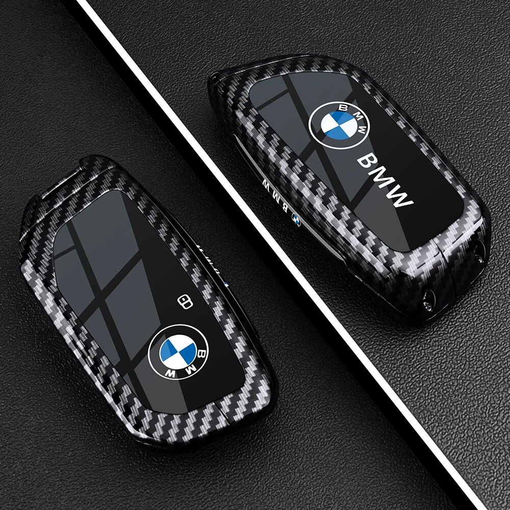 Чехол для ключа BMW Smart Style углеродно-черный одиночный корпус без пряжки для 5-й серии 325li X1 X3 X4 X5 X6