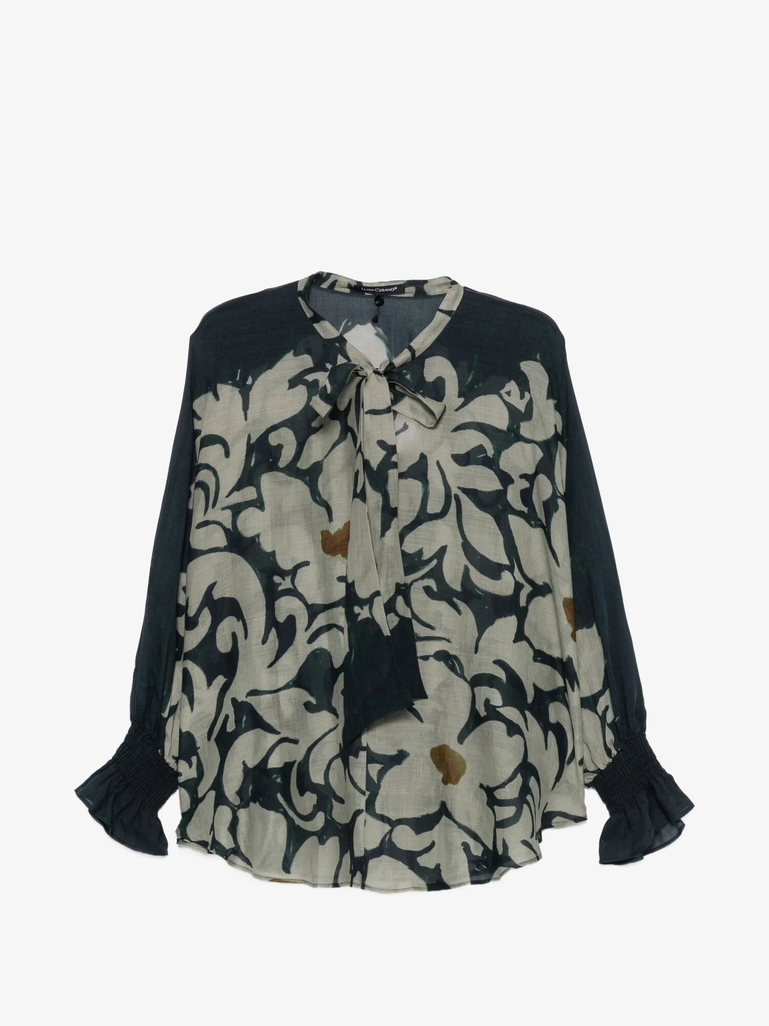 Блуза Floral-print pussy-bow blouse