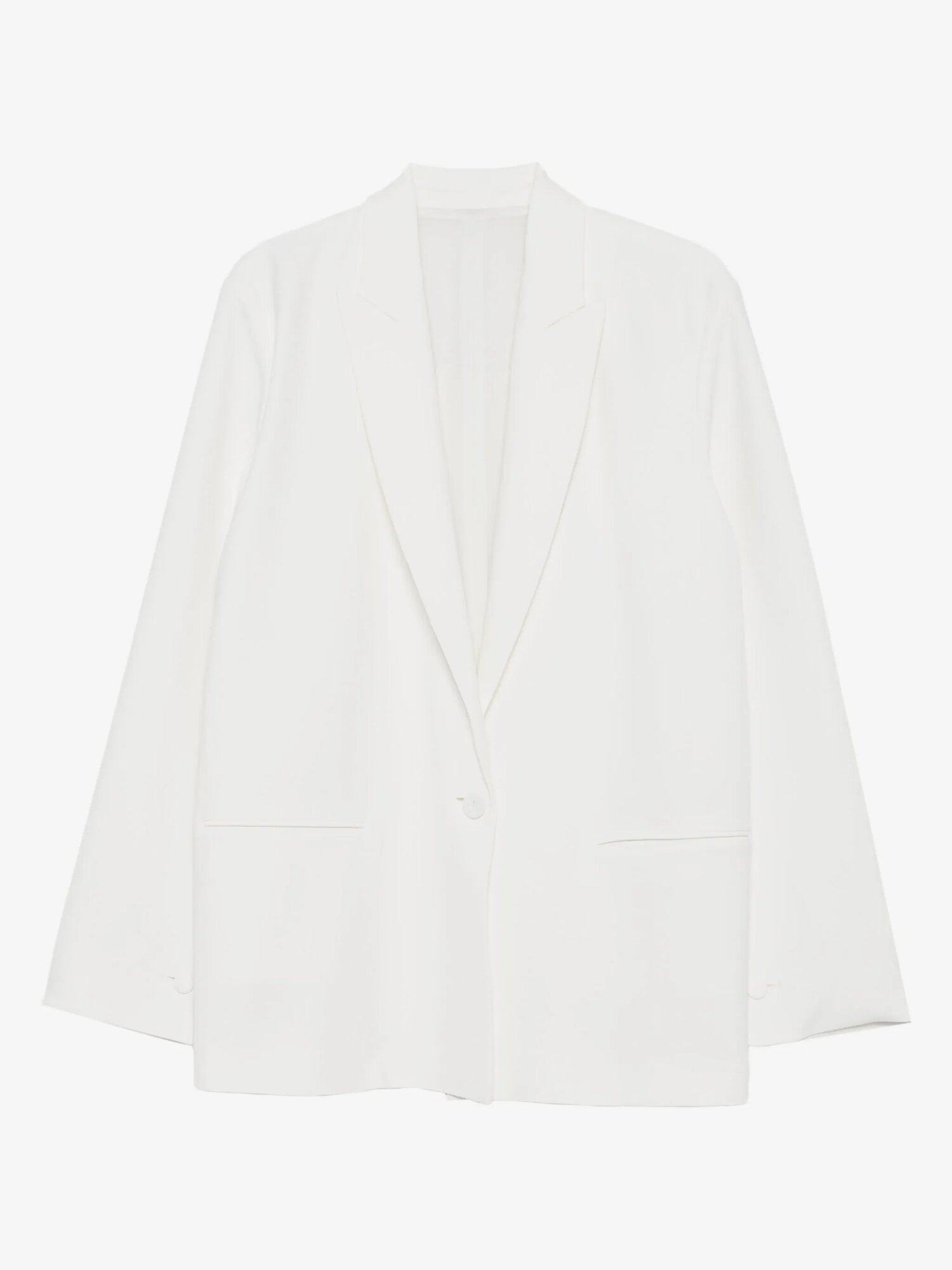 Пиджак Alberta Ferretti Single-button notched-lapel blazer, размер 40, бежевый/белый