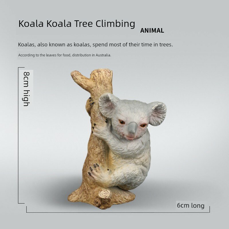 Модель коалы для детей, образовательная игрушка, реалистичная 3D-фигурка животного, высота 10 см