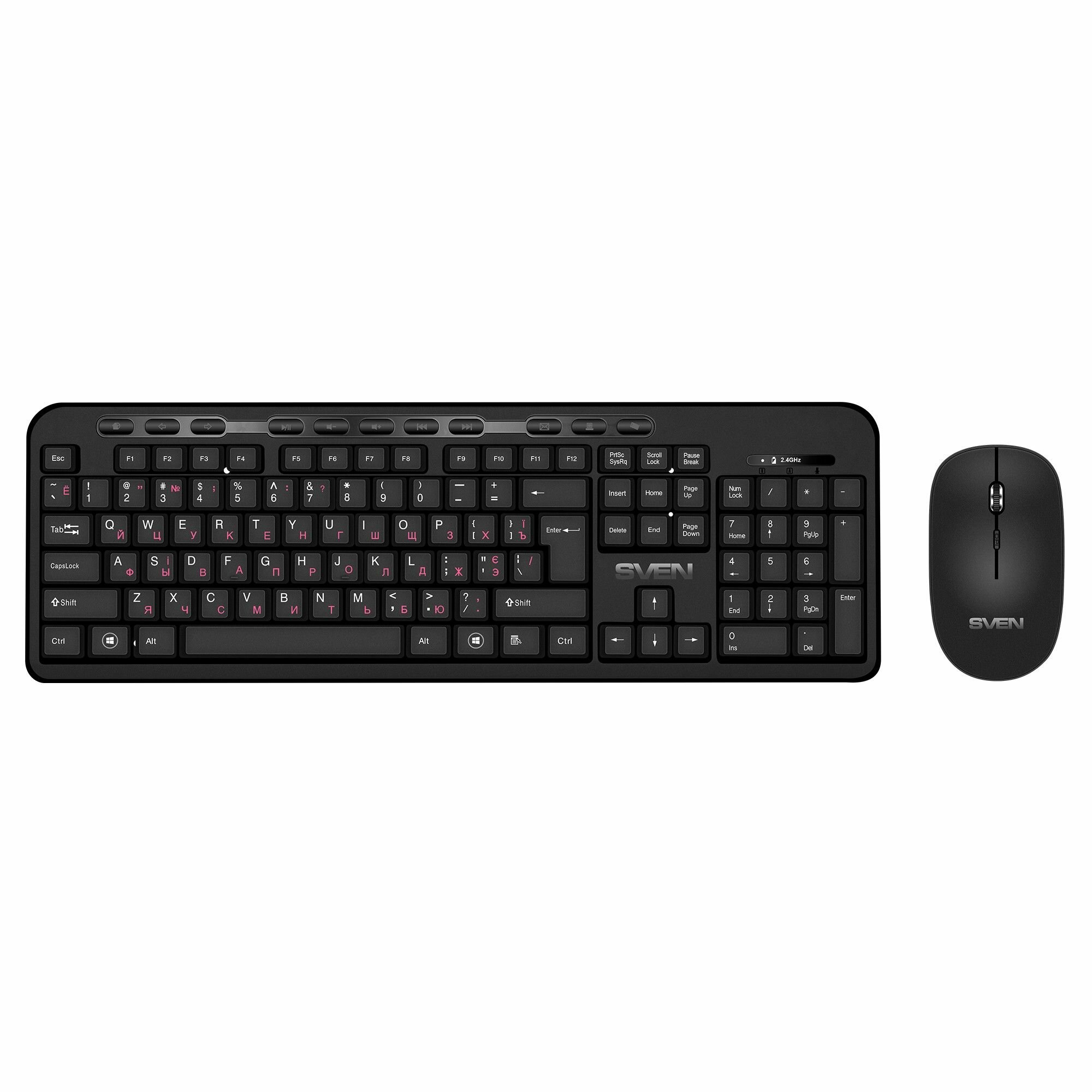 Беспроводной набор клавиатура и мышь Sven KB-C3200W (2,4 GHz, 114 кл, 1000-2000DPI)