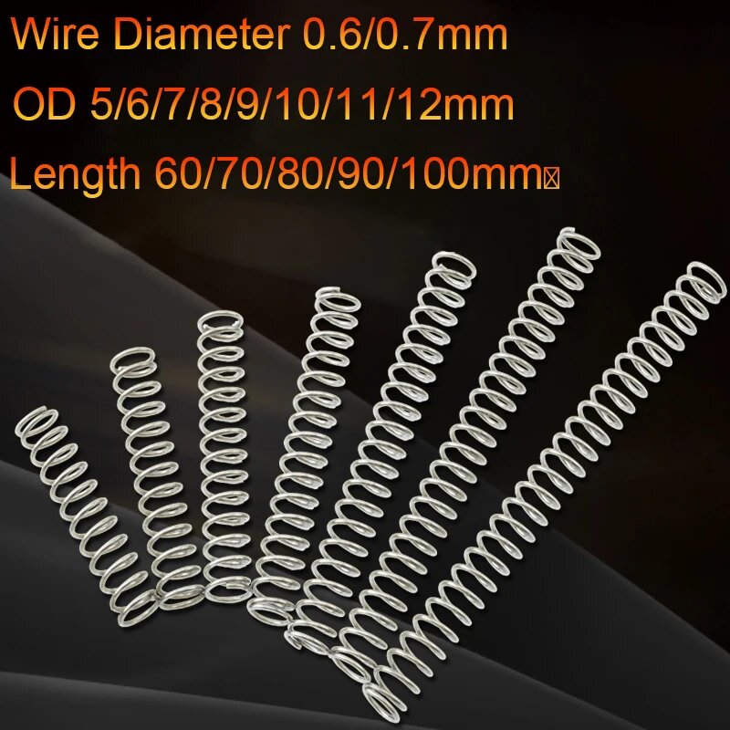 Пружины сжатия оцинкованные 5 шт. 80mm, 0.6mm, 8mm