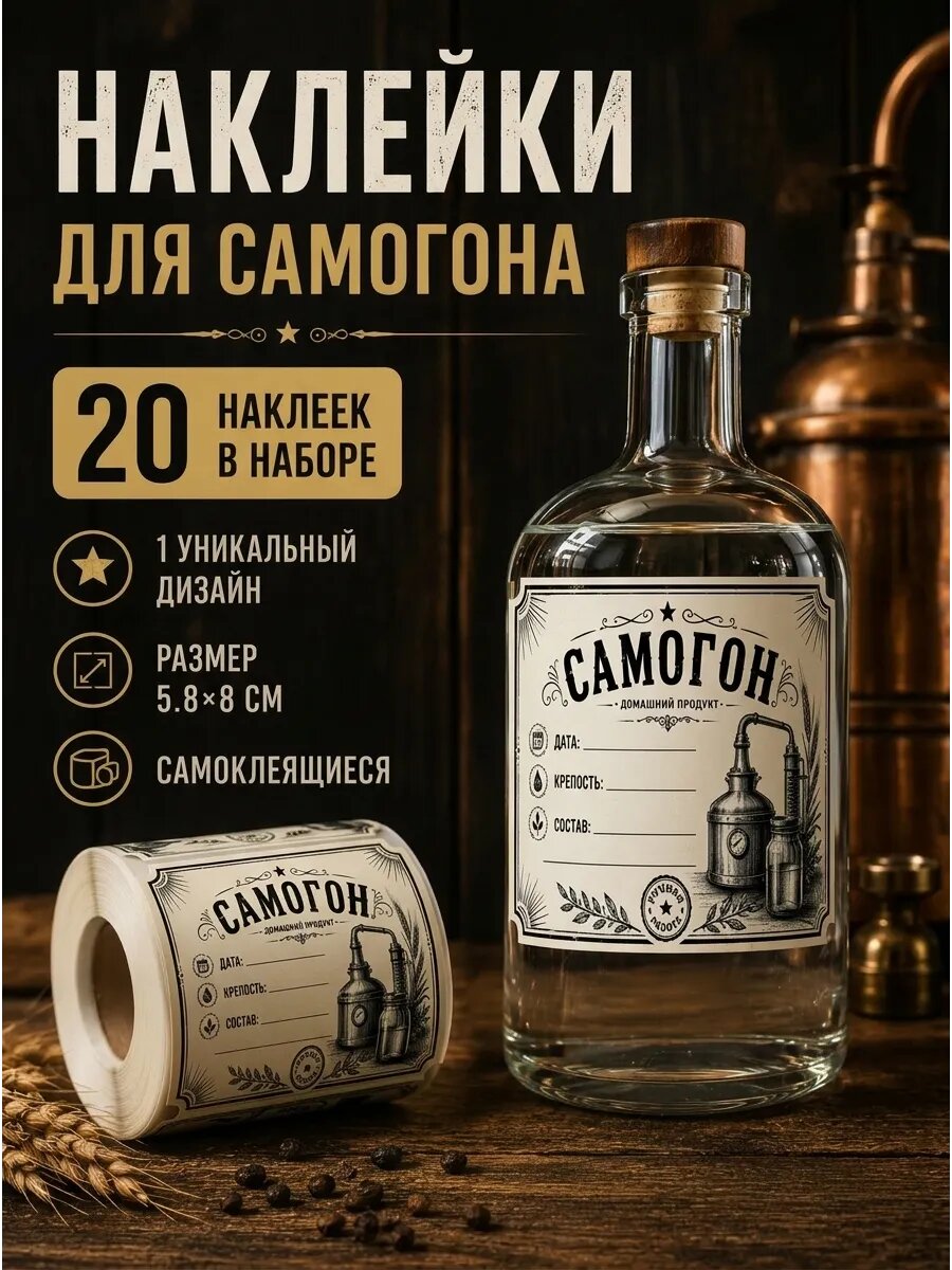 Наклейки на бутылки для самогона
