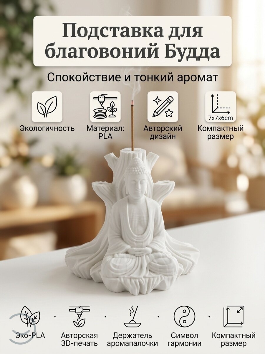 Подставка для благовоний Будда статуэтка держатель палочек
