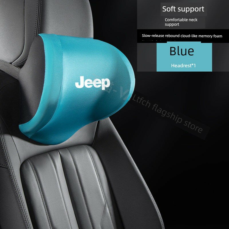 Автомобильная подушка для шеи Jeep, синий цвет, одна штука для поддержки шеи при вождении