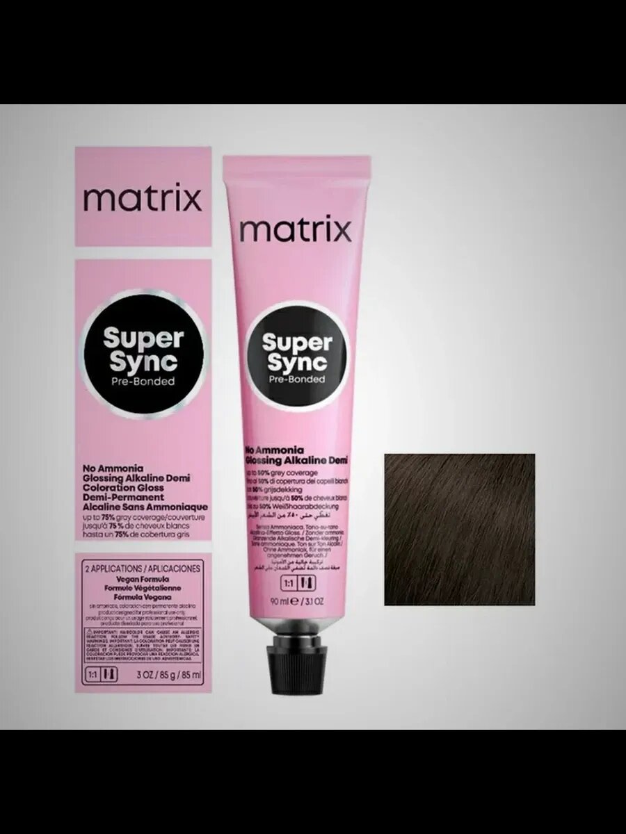 MATRIX Super Sync Pre-Bonded 4A Краска для волос Supe 90 мл