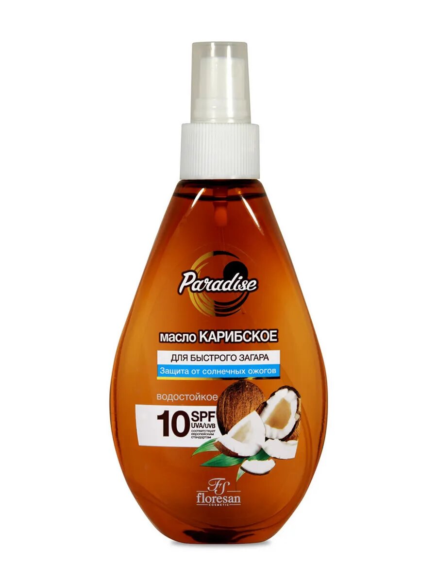 Floresan масло для быстрого загара "карибское" spf 10 160 мл