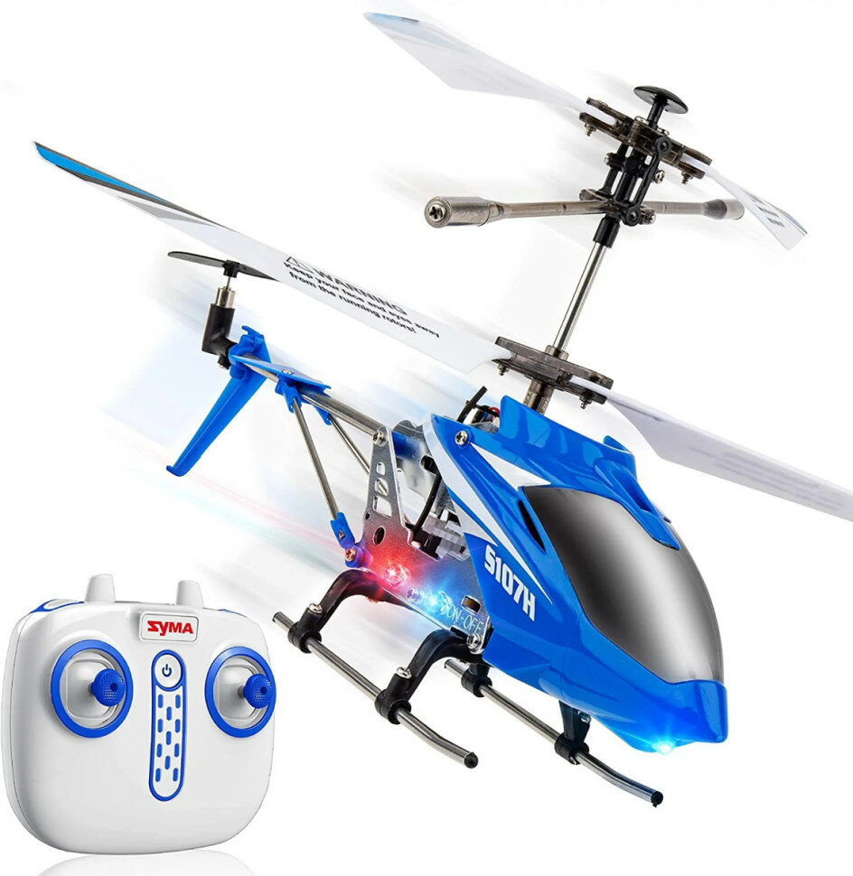 Радиоуправляемый вертолет Syma S107H Blue 2.4G с функцией зависания - S107H — фото 1