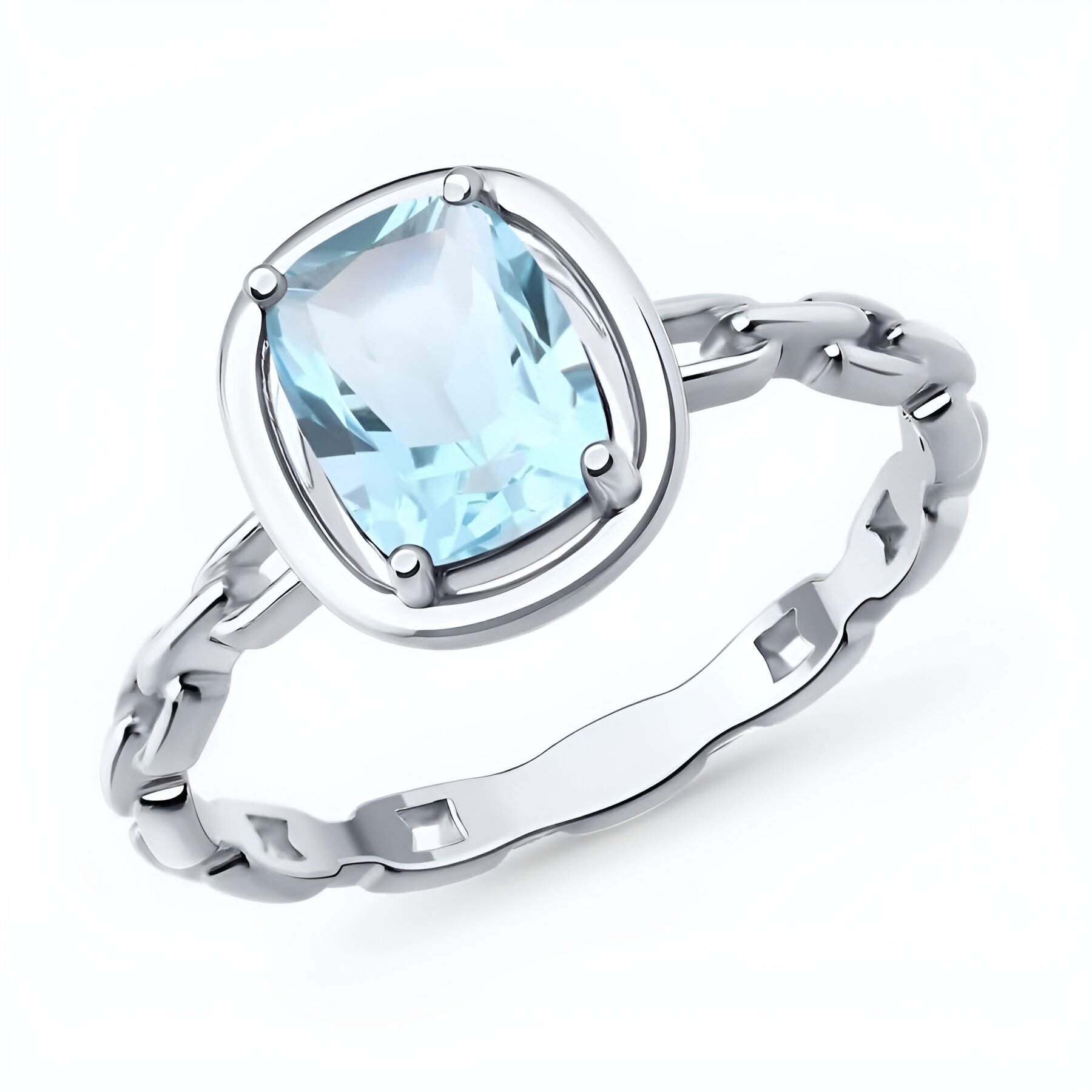 Кольцо, серебро, 925 проба, топаз