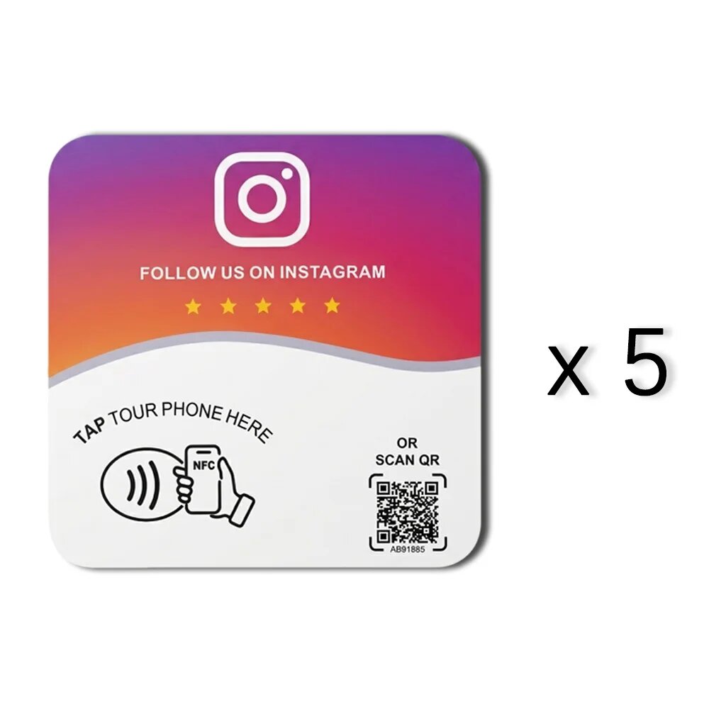 NFC-наклейки Instagram, 5шт