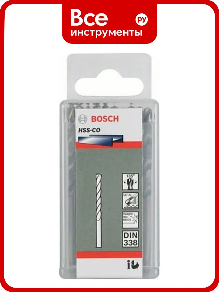 Сверло HSS-CO STANDARD (3,2х65 мм; 10 шт.) по металлу Bosch 2608585877